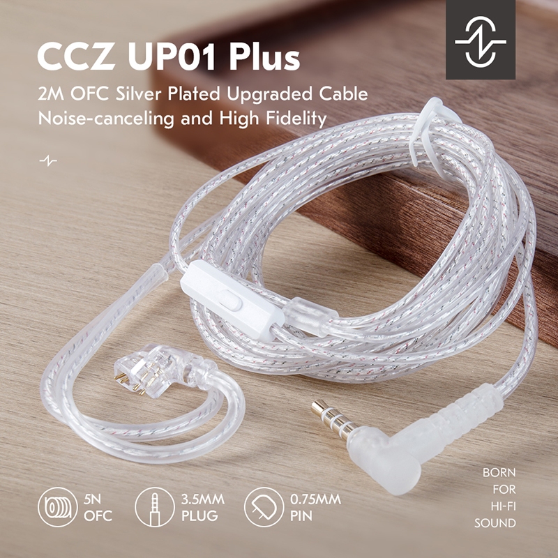 CCZ UP01 Plus 2M 5N OFC Extension Earphone Cable QDC Pin for KZ ZS10 PRO/ZSN PRO X/Castor/ZS12 ...