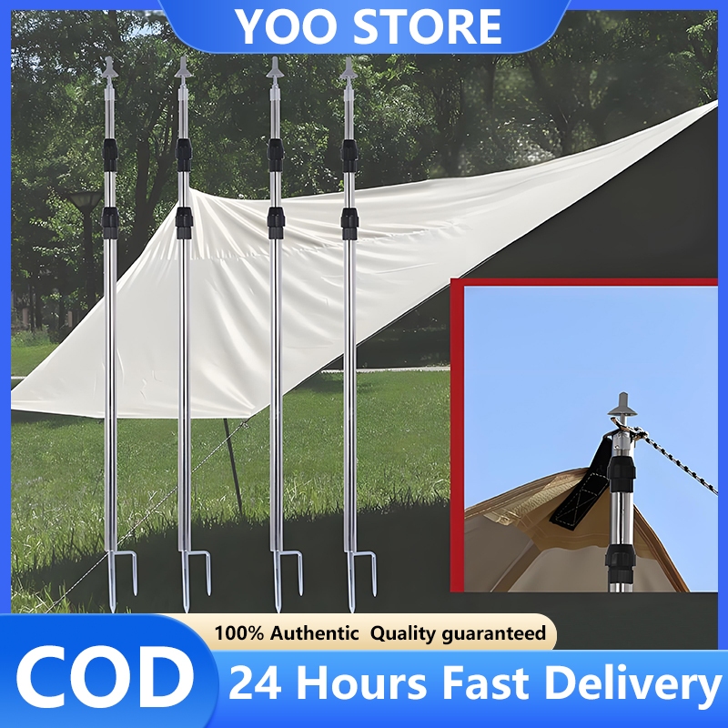 Outdoor Canopy Pole Adjustable Canopy Support Rods Stainless Steel ...