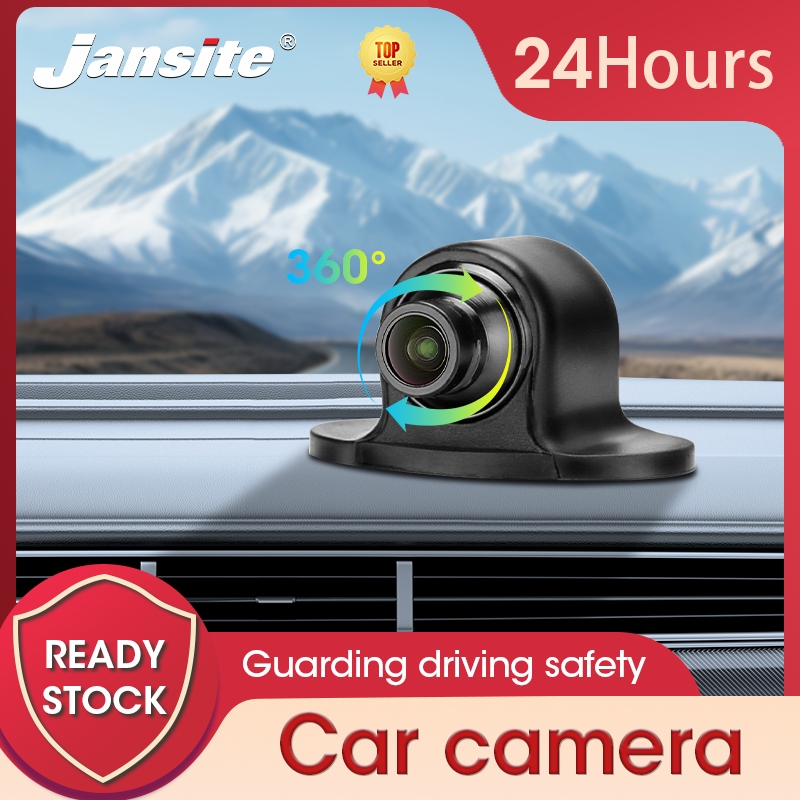 Jansite 360° Rotating Night Vision HD Mini Car Front/Rear Camera Side ...