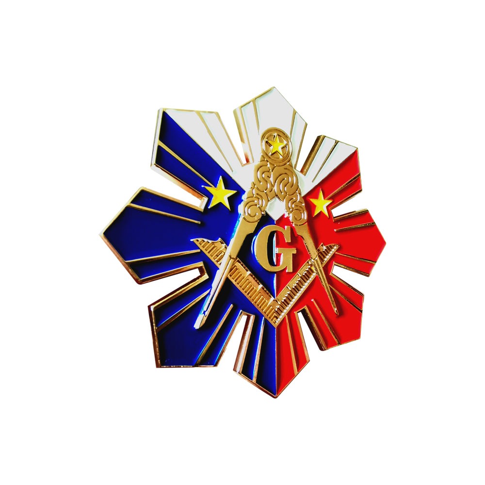 1inch metal The Fraternal Order Of Freemason and Philippine Flag Pin ...