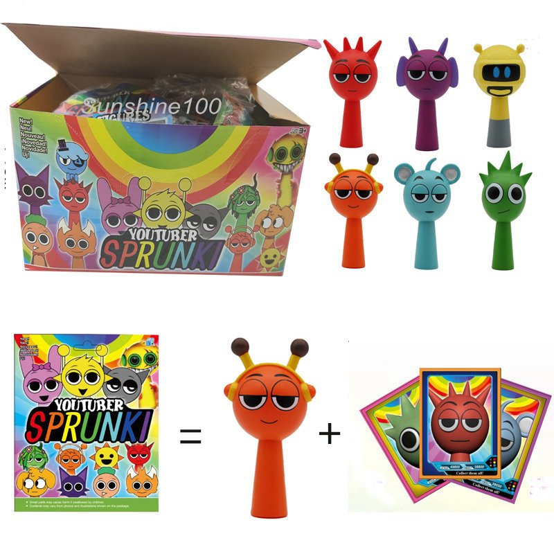 24Pcs/Set Sprunki Figures Incredibox Toy Doll With Cards Figurines Oren ...