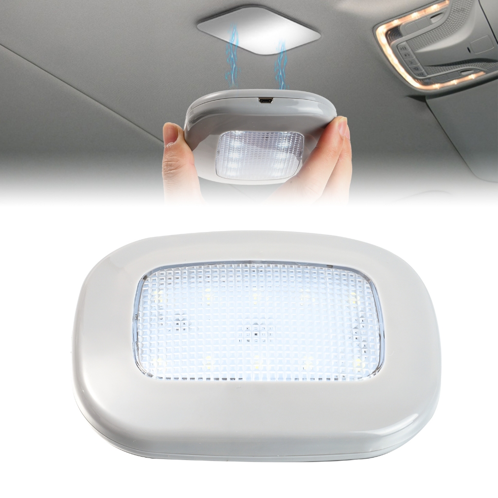 Magnetic LED USB Rechargeable Car Ceiling Roof Light Wireless Interior ...