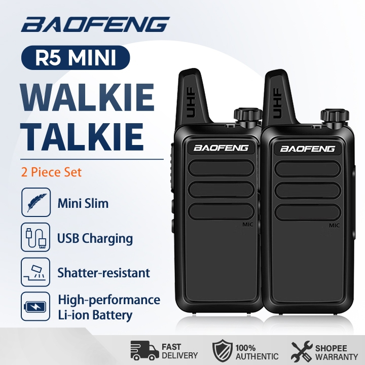 COD Baofeng BF R5 Walkie Talkie 2 Piece Set Handheld Mini Ultrathin ...