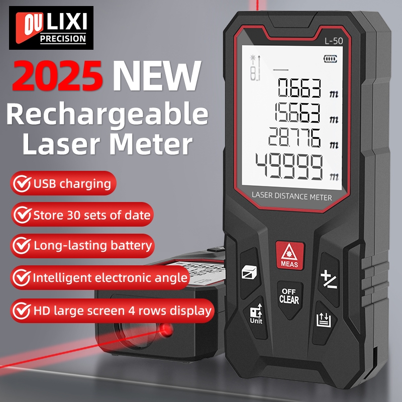 OULIXI Rechargeable Laser Distance Meter 100M 80M 50M 40M Laser ...