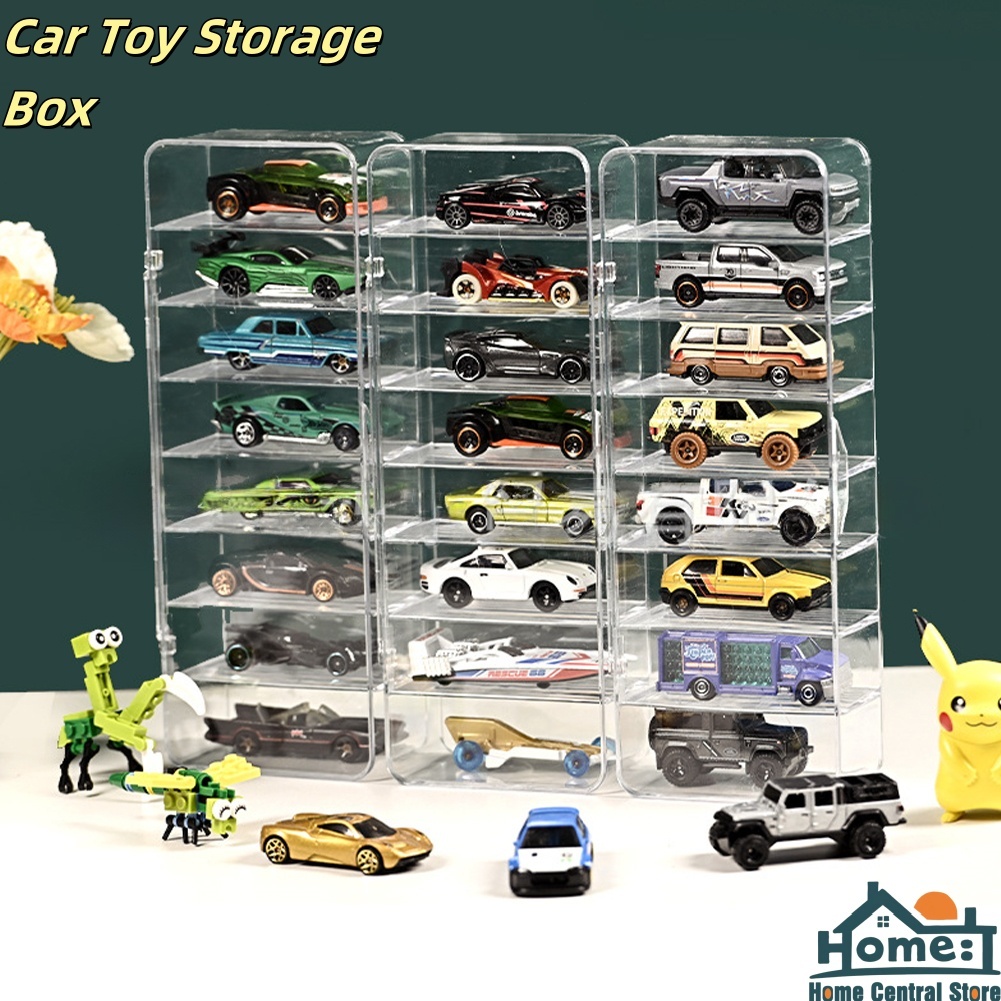 1:64 Acrylic Display Case Clear Plastic Car Toy Storage Box Car Tomica ...