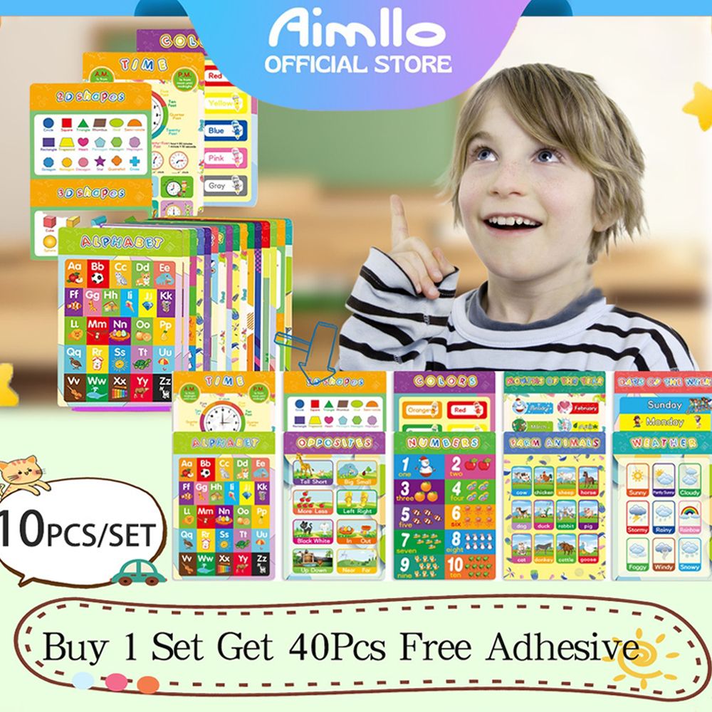 10/12/16 Pcs ABCD Chart For Kid Educational Set Wall Colors Numbers ...