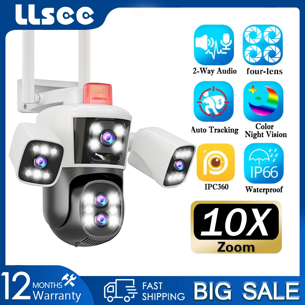 LLSEE 16MP four lens three screen 10x optical zoom 8K wireless camera outdoor WIFI waterproof ...