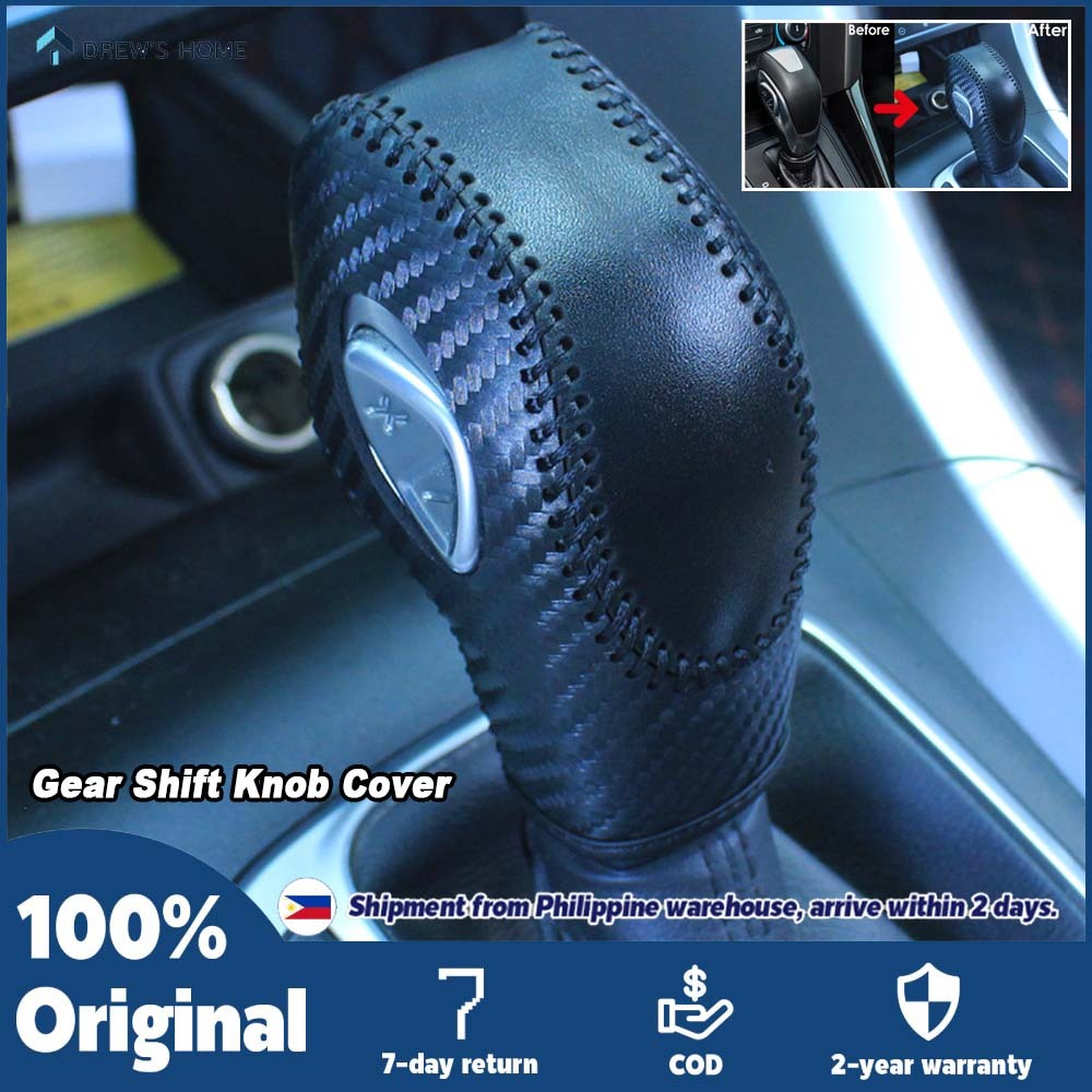 【Local Warehouse+COD】Car PU Carbon Look Gear Shift Knob Cover for Ford ...