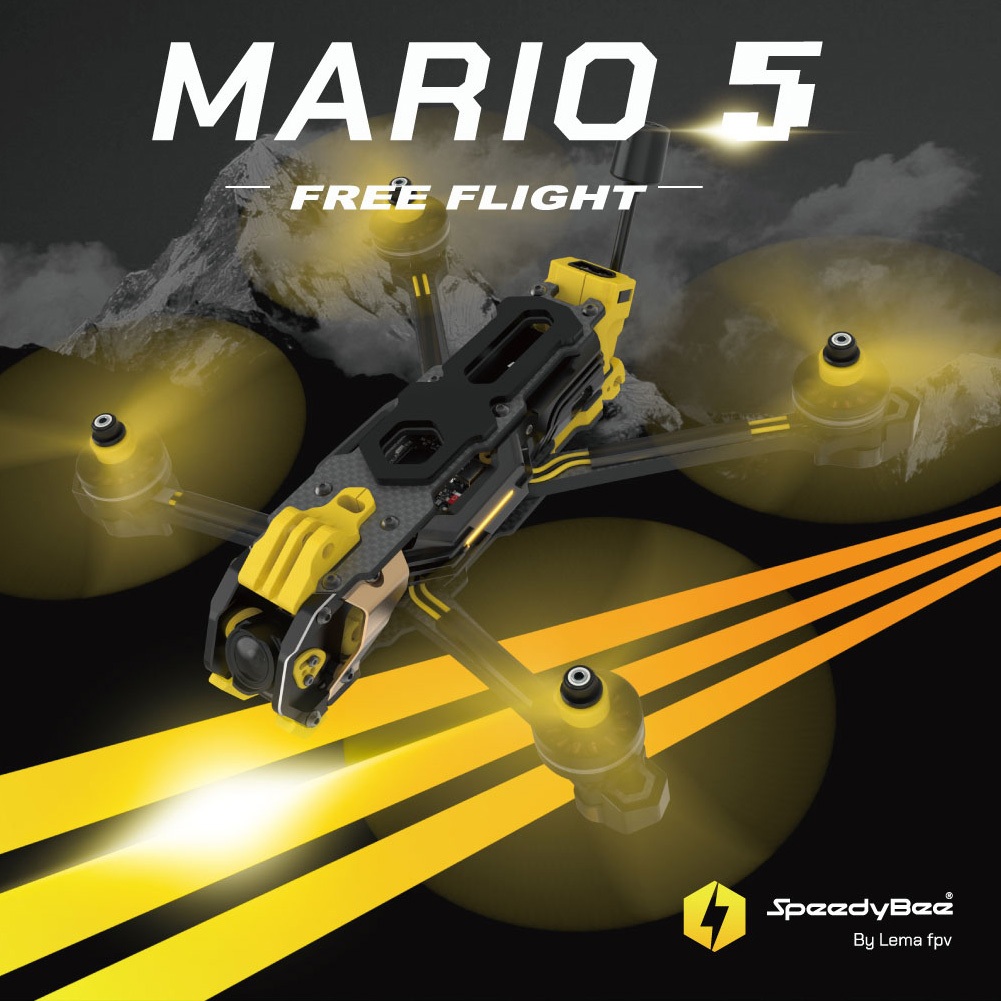 SpeedyBee Mario 5 Frame Kit DC / XH Version with Carbon Fiber Plate FPV ...