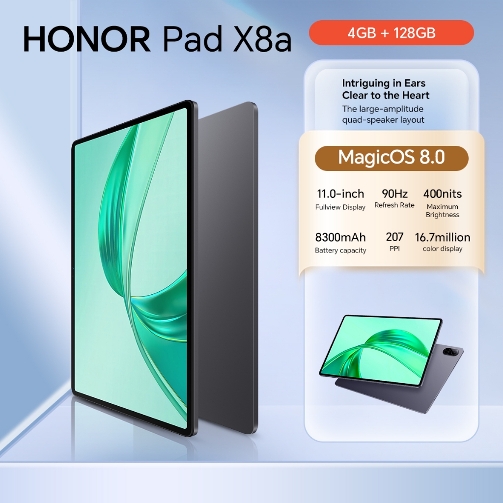 HONOR Pad X8a (11" High Refresh Rate Eye Comfort HONOR FullView Display ...