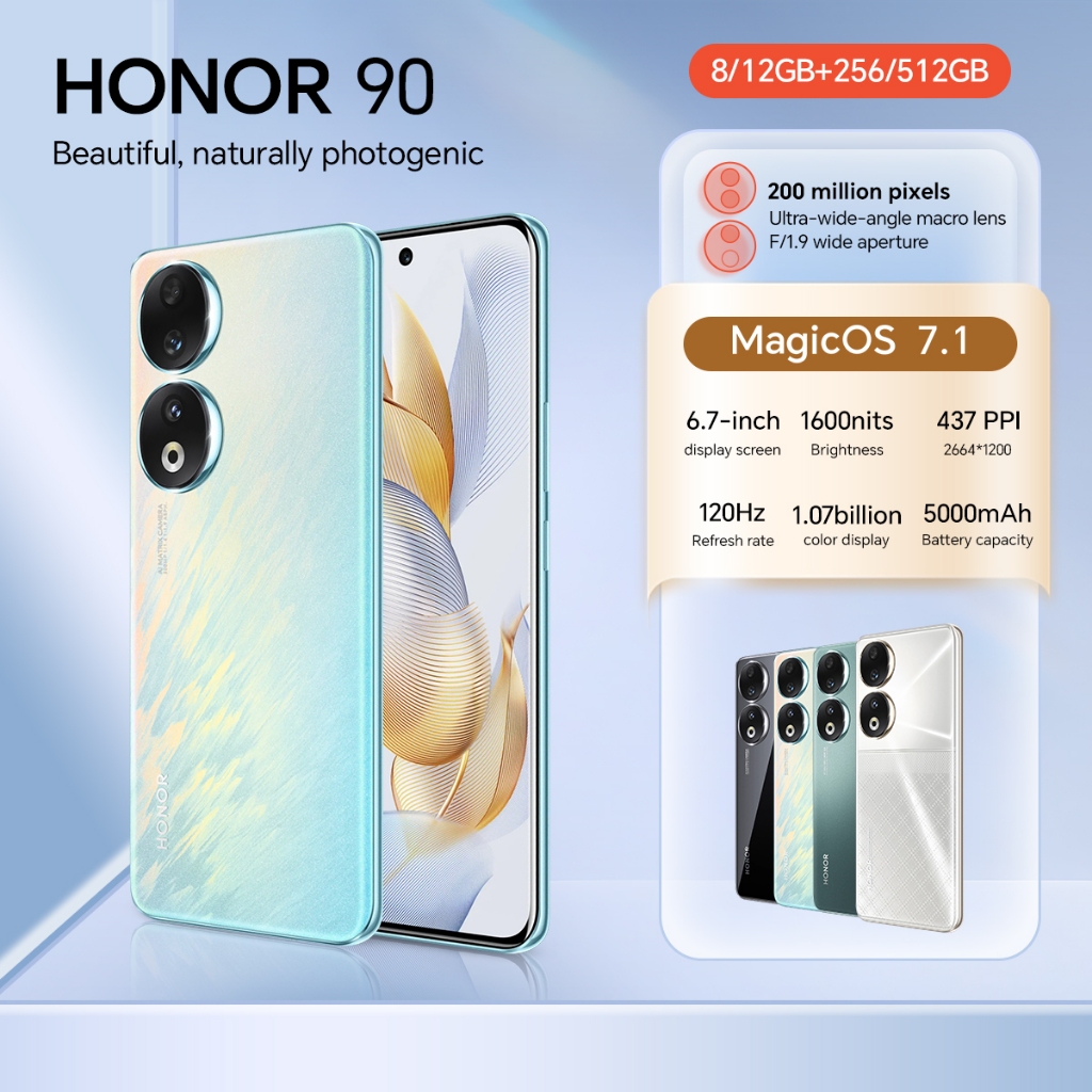 HONOR 90 5G Mobile Phone 6.7 Inches 120Hz Screen Snapdragon 7 Gen 1 ...