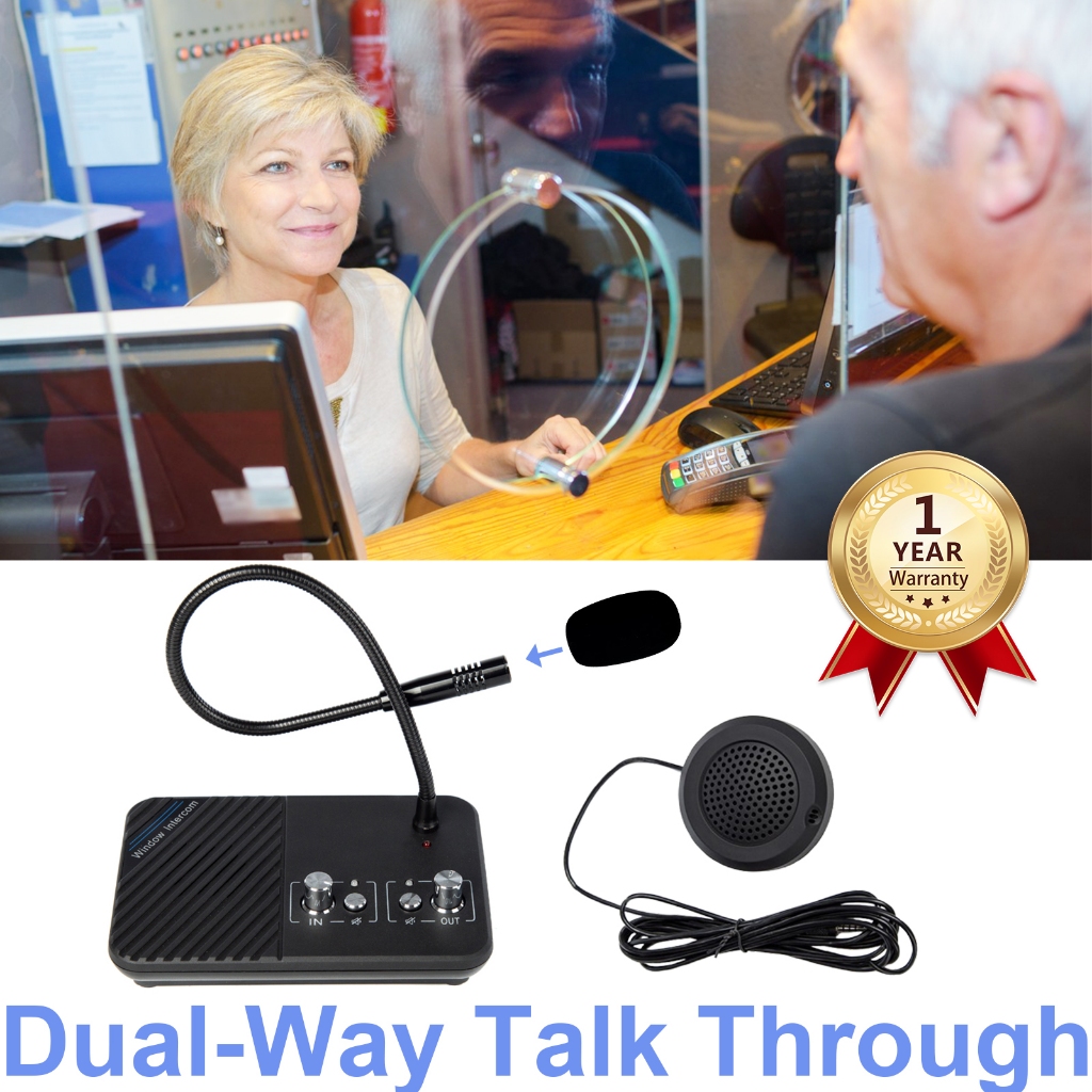 Dual Way Window Intercom Speaker and Mic 2 Way Microphone Noise ...