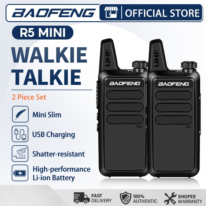 COD Baofeng BF R5 Walkie Talkie 2 Piece Set Handheld Mini Ultrathin ...