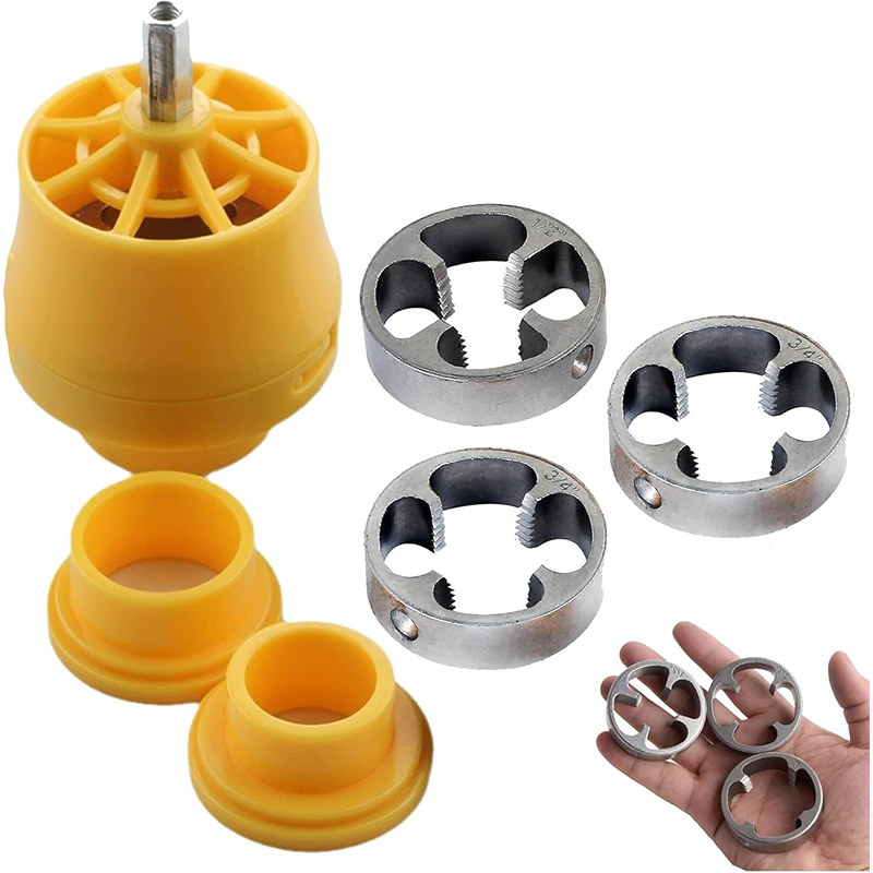 Electric Drill Compatible PVC Pipe Threader Kit with Various Die Sizes ...