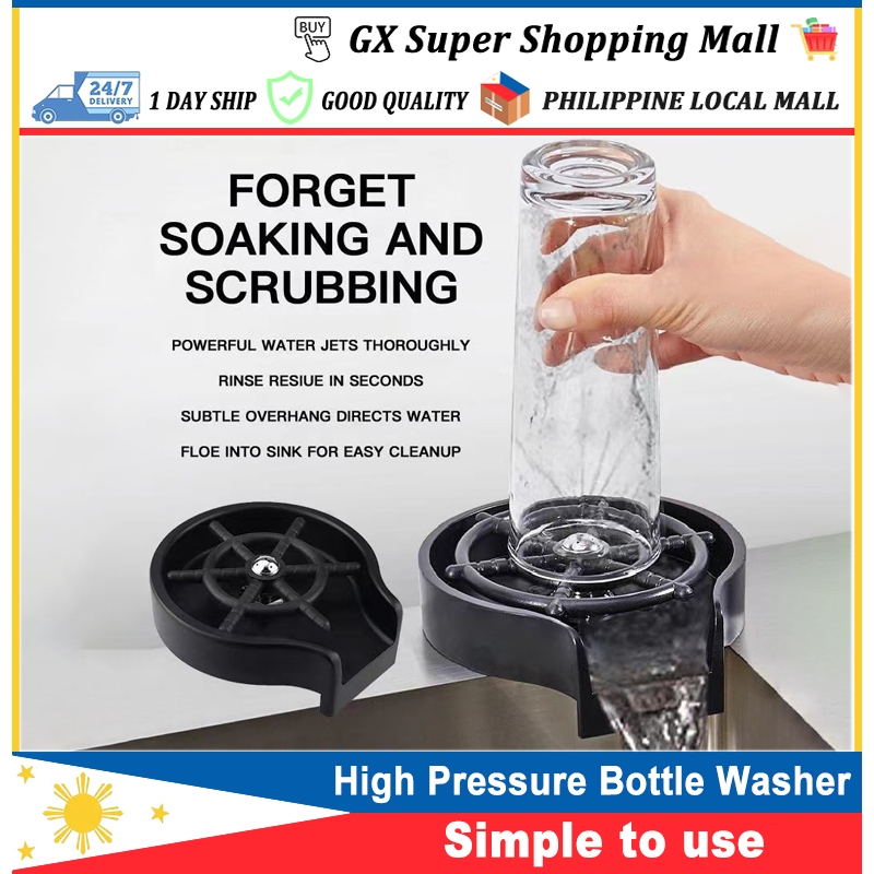 High Pressure Bottle Washer Kitchen Sink Faucet Glass Washer Rinser Cup ...