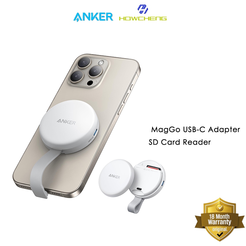 Anker MagGo USB-C Adapter, Portable Magnetic Memory Card Reader with ...