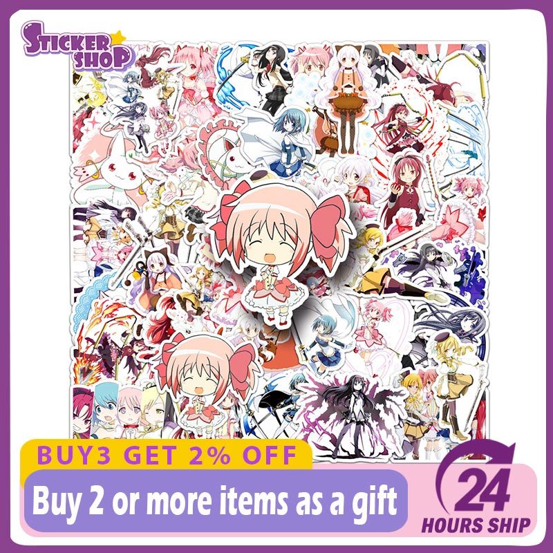 50pcs Anime Puella Magi Madoka Magica Stickers DIY Laptop Phone Luggage ...