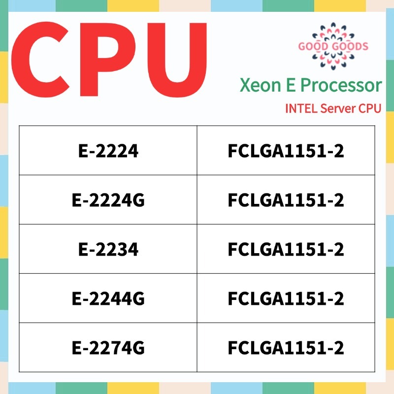 E-2224 E-2224G E-2234 E-2244G E-2274G INTEL Xeon E series Server CPU ...