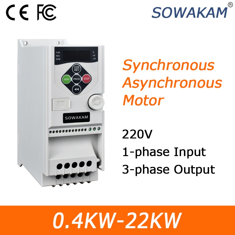 220V VFD 0.4KW-22KW Input 1ph 220V Output 3ph 220V Synchronous ...