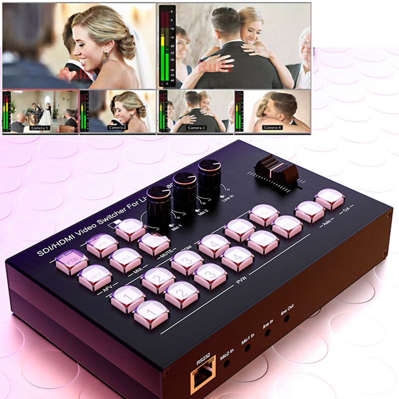 1080p 4 Channel HDMI Multi Camera Streaming Live Production Video Mixer ...