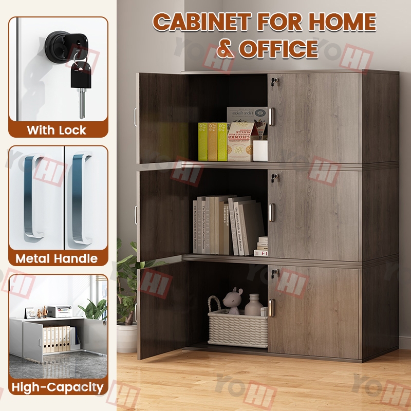 【With Lock】File Cabinet Locker Storage Cabinet Floor Cabinet Office ...