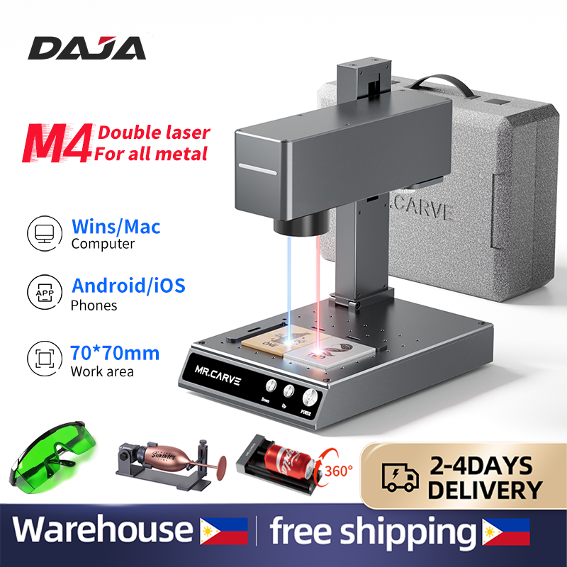 DAJA M4 Laser Engraving Machine Full-automatic Metal Marking Red-blue ...