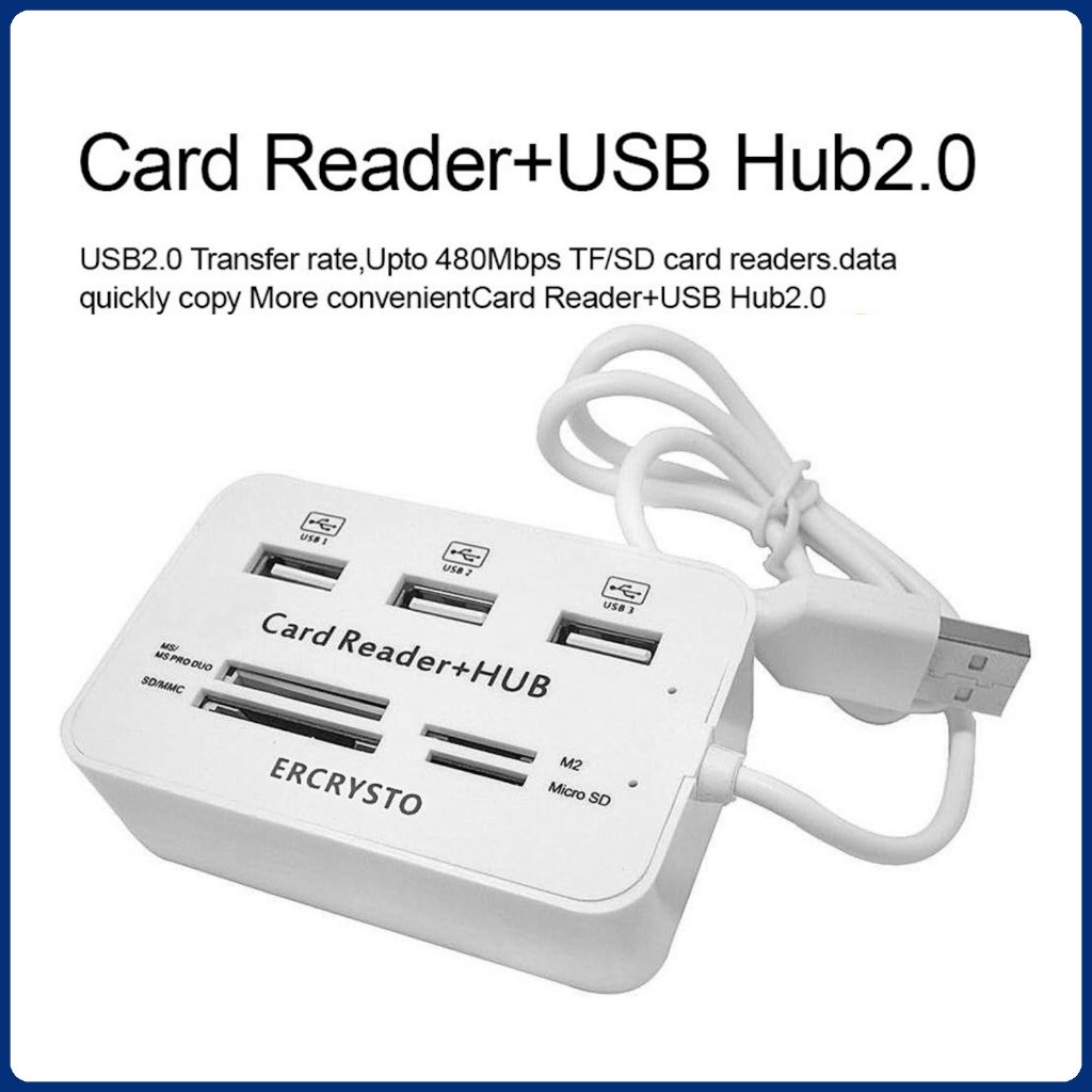 High Speed Mini USB Hub Combo 2.0 Card Reader Multi USB Portable ...