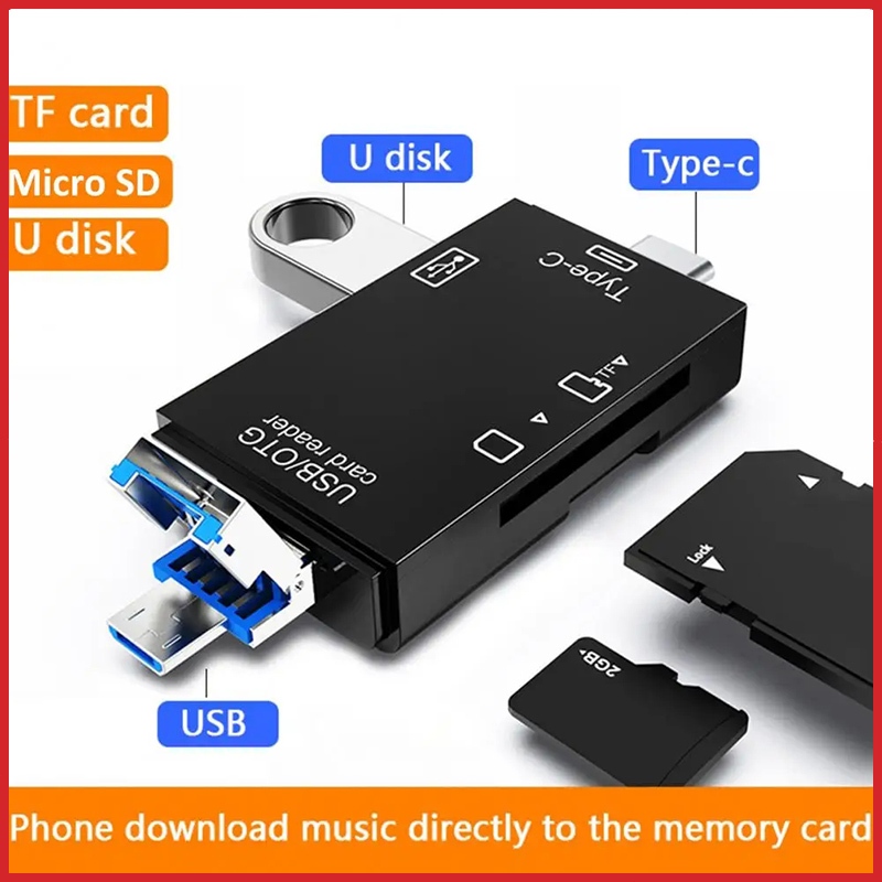 Six-in-one Multi-Function Type-C/OTG Card Reader, Flash Memory Driver ...