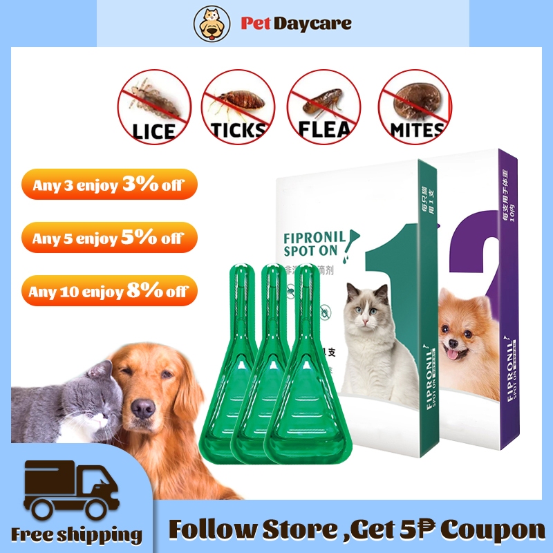 Tick and Flea Remover for Dogs Cats Fipronil Pet Repellent Drops Anti ...