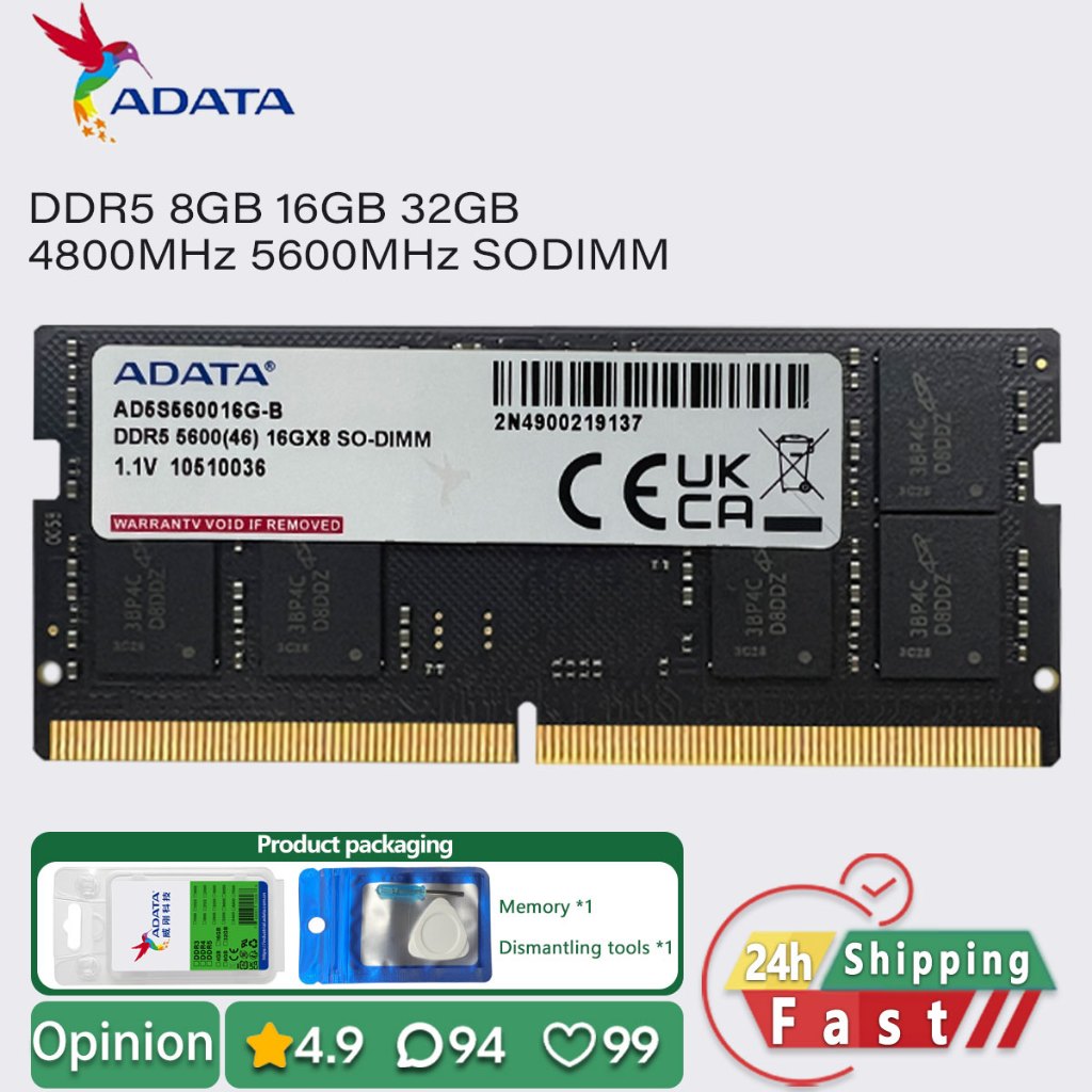 Adata Ddr5 8gb 16gb 32gb 4800mhz 5600mhz Laptop Memory Sodimm Ram Pc5