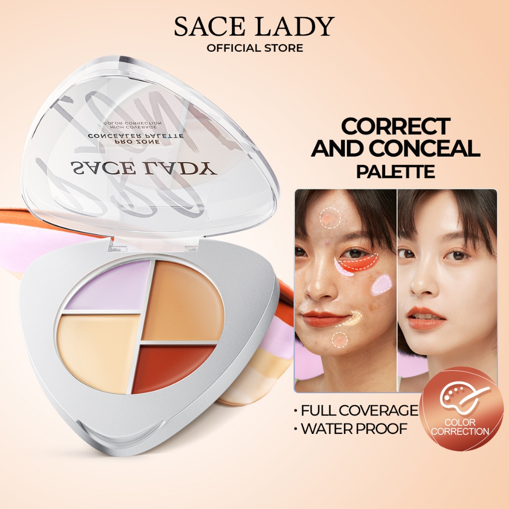 SACE LADY 4 Color Concealer Cream Full Coverage Waterproof Acne Dark ...