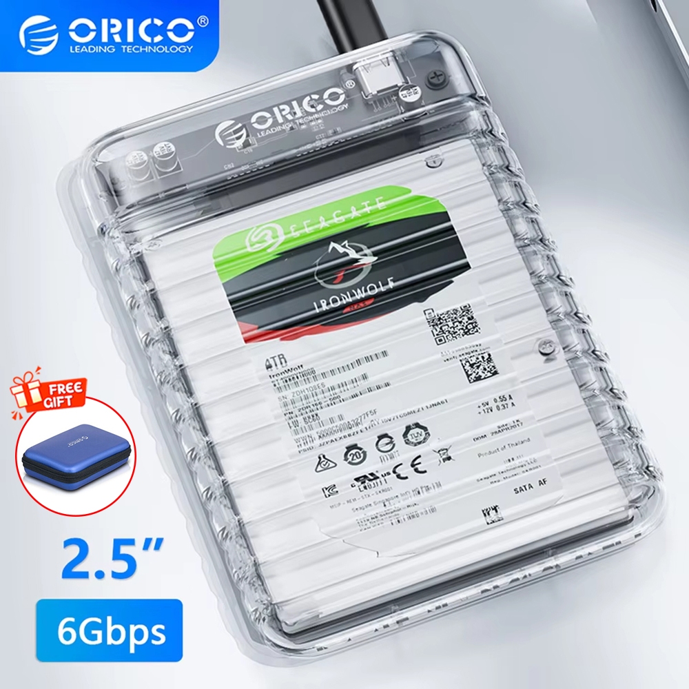 ORICO 2.5" SATA HDD Hard Disk Drive Enclosure USB 3.0 Type C Cover ...