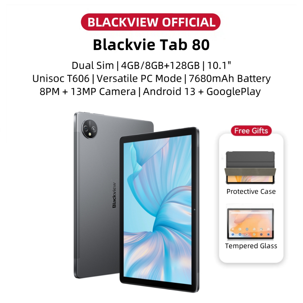 Blackview Tab 80 10-inch Unisoc Tiger T606 8GB+128GB 4G Dual SIM 7680 ...