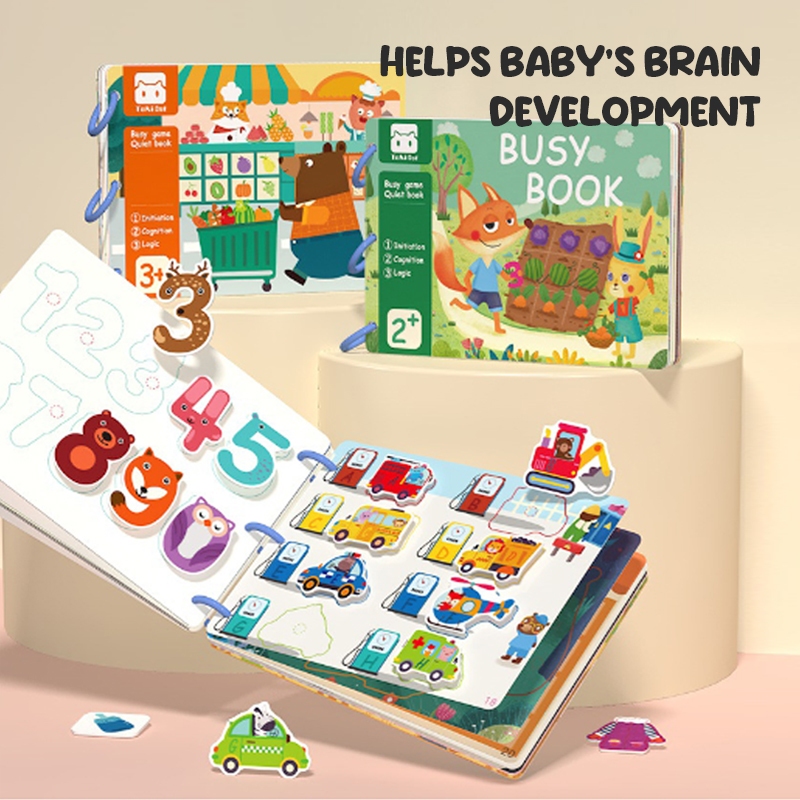 14 Pages Children's Manual Sticker Game Quiet Book Reusable Early ...