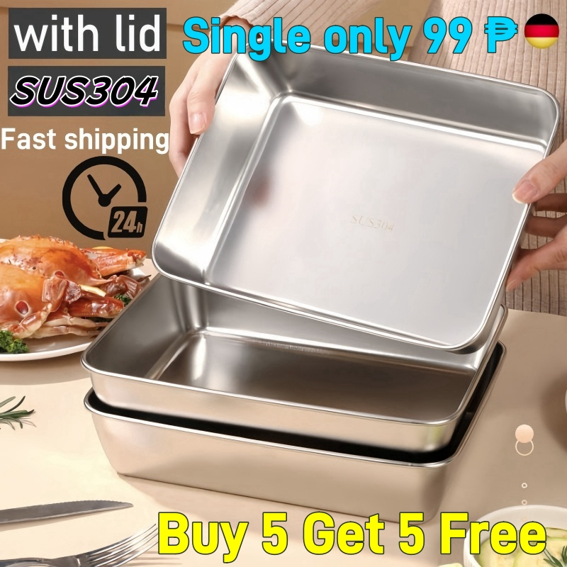 10 Stainless Tray With Cover For Food Stainless Steel Tray With Lid ...