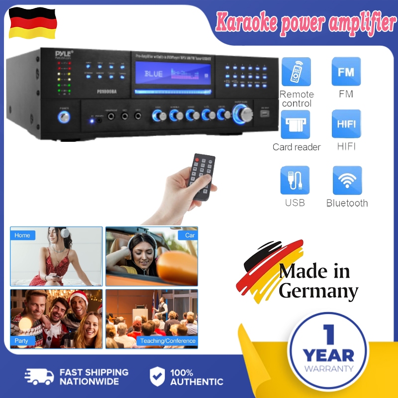 1000W Digital Bluetooth Stereo Amplifier Hifi Fm Radio Usb EU Plug With ...