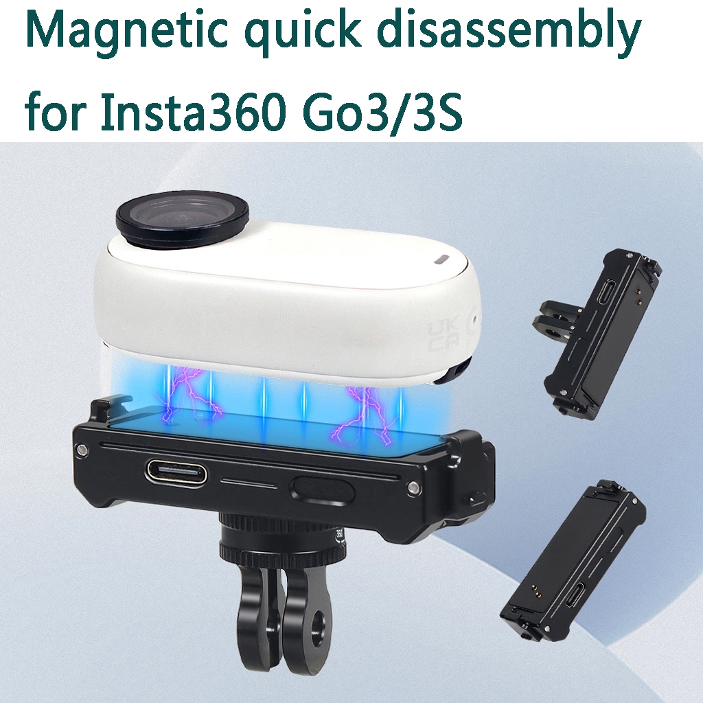 Compatible with Insta360 GO3 3S Degree Rotating Bracket Type-C Charging ...
