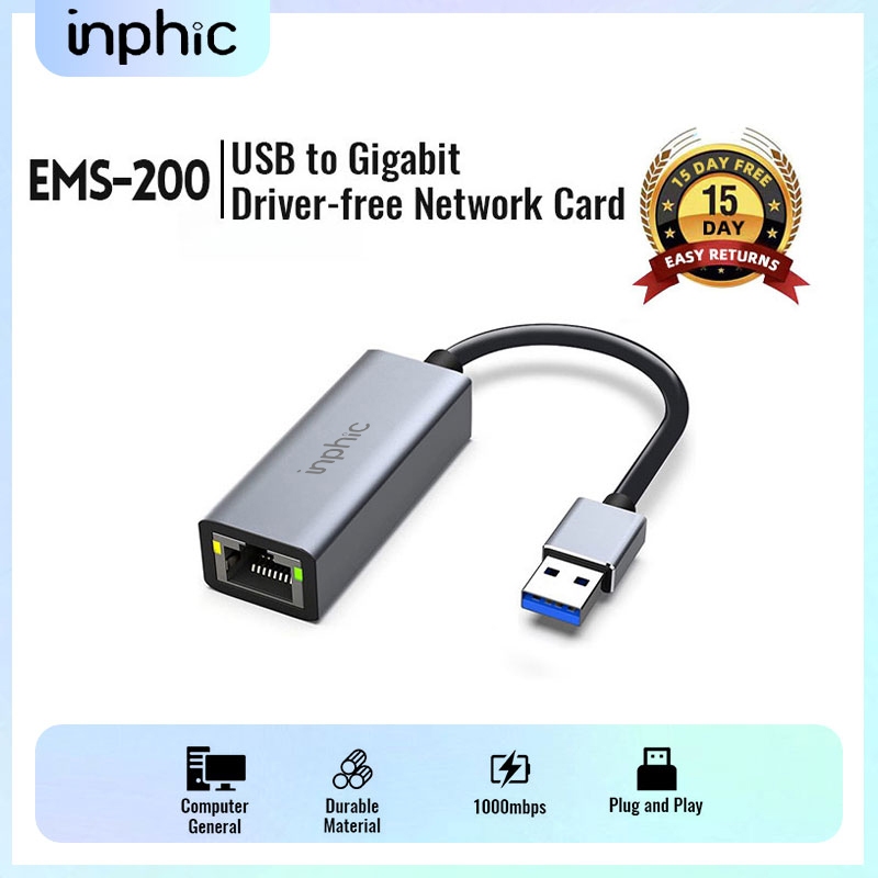 INPHIC USB 3.0 2.0C to Gigabit Ethernet adapter Rj45 network card ...