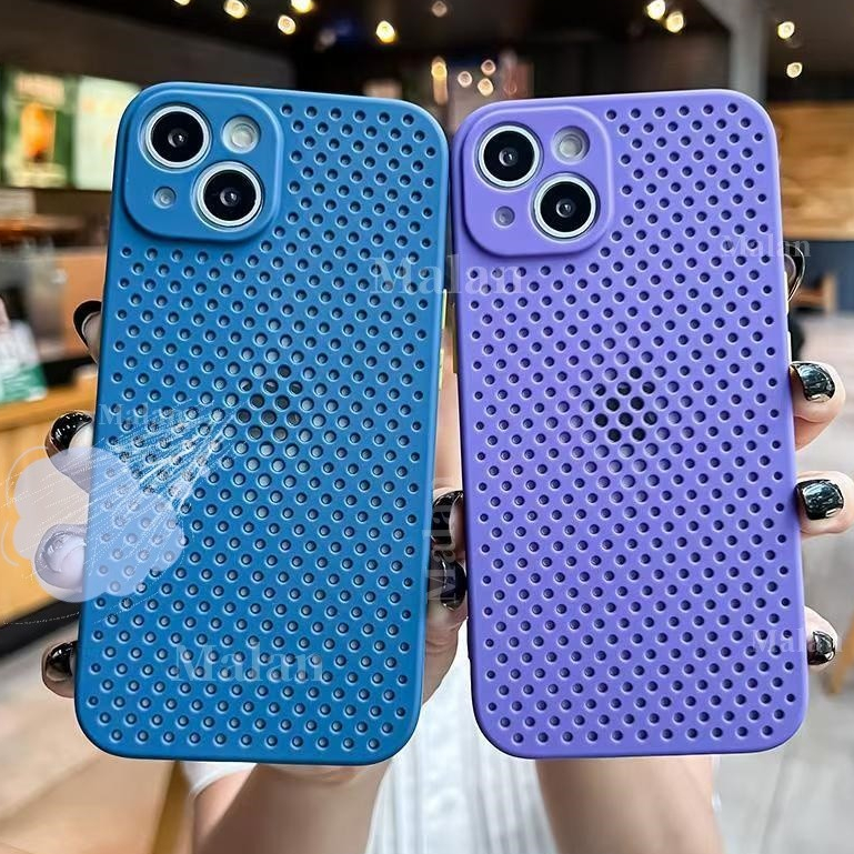 Solid Color Mesh Breathable Heat Dissipation Silicone Phone Case ...