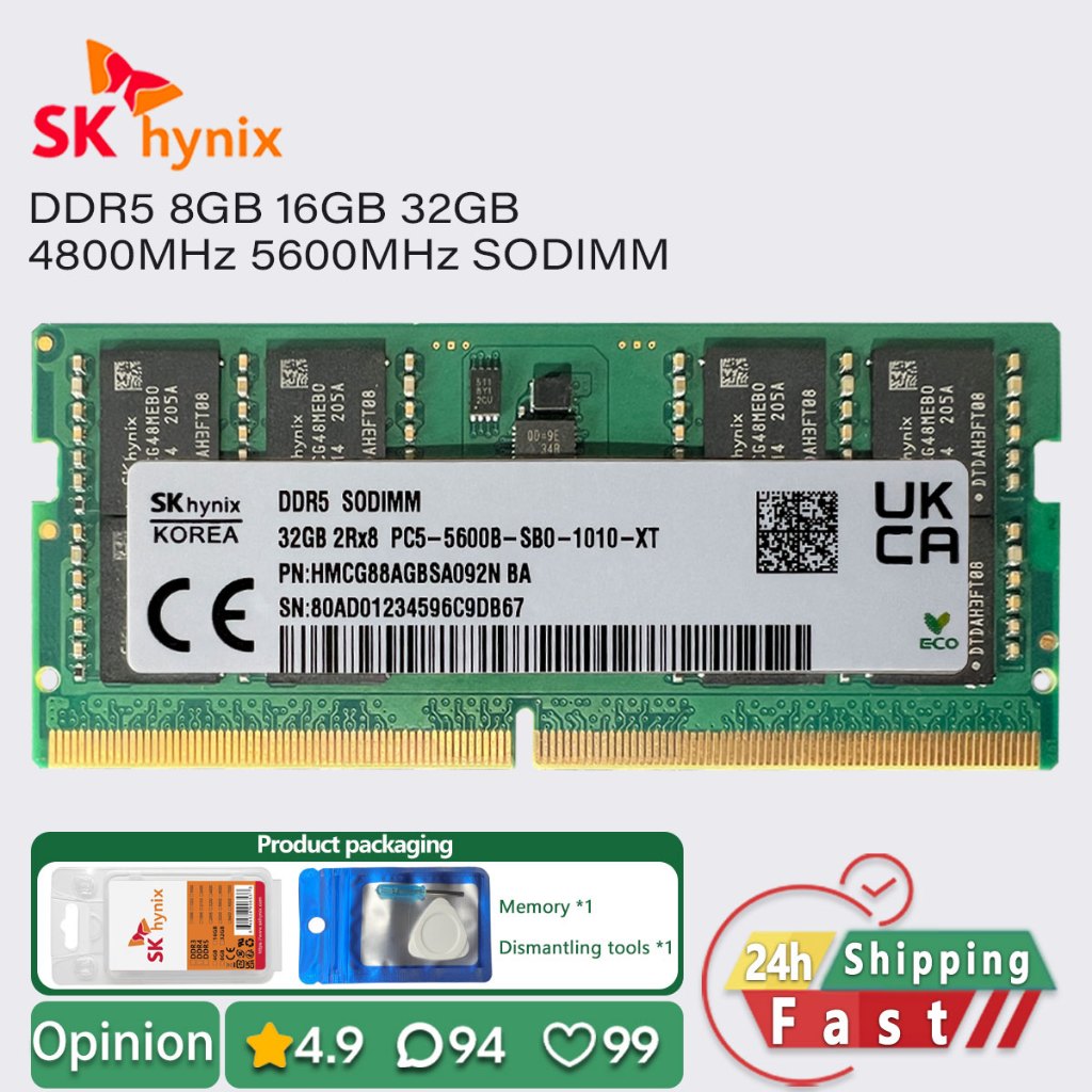 SK Hynix DDR5 8gb 16gb 32gb 4800mhz 5600MHz laptop memory sodimm ram pc5 38400s 44800s | Shopee ...
