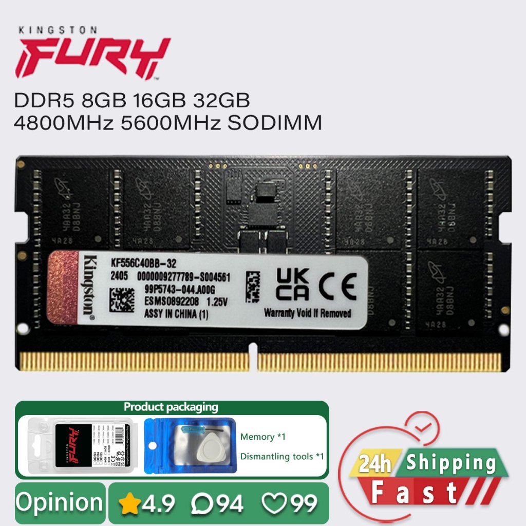 Kingston FURY 8gb 16gb 32gb DDR5 4800mhz 5600MHz IMPACT laptop memory sodimm ram pc5 38400s ...