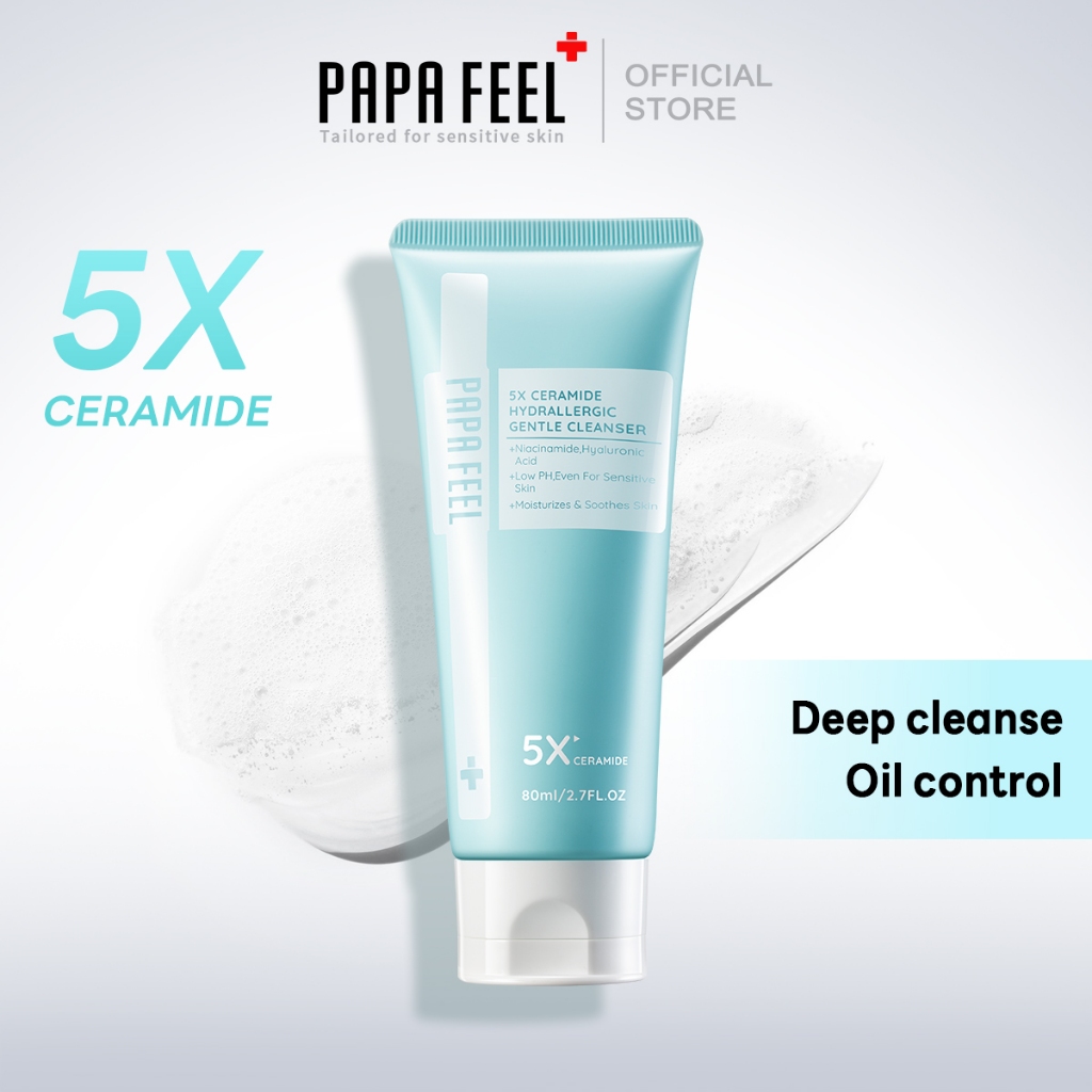 PAPA FEEL 5X Ceramide Cleanser 80g | Oil Control | Deep Cleaning | Face Wash For Dull Skin Care ...