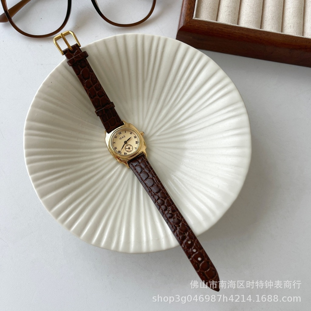 IEKE Harbour style leather retro watch women's watch Simple ancient ...