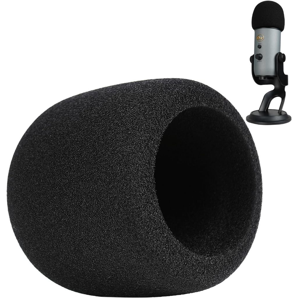 Pop Filter/Windscreen For Blue Yeti and Yeti Pro Microphones, Foam Mic ...