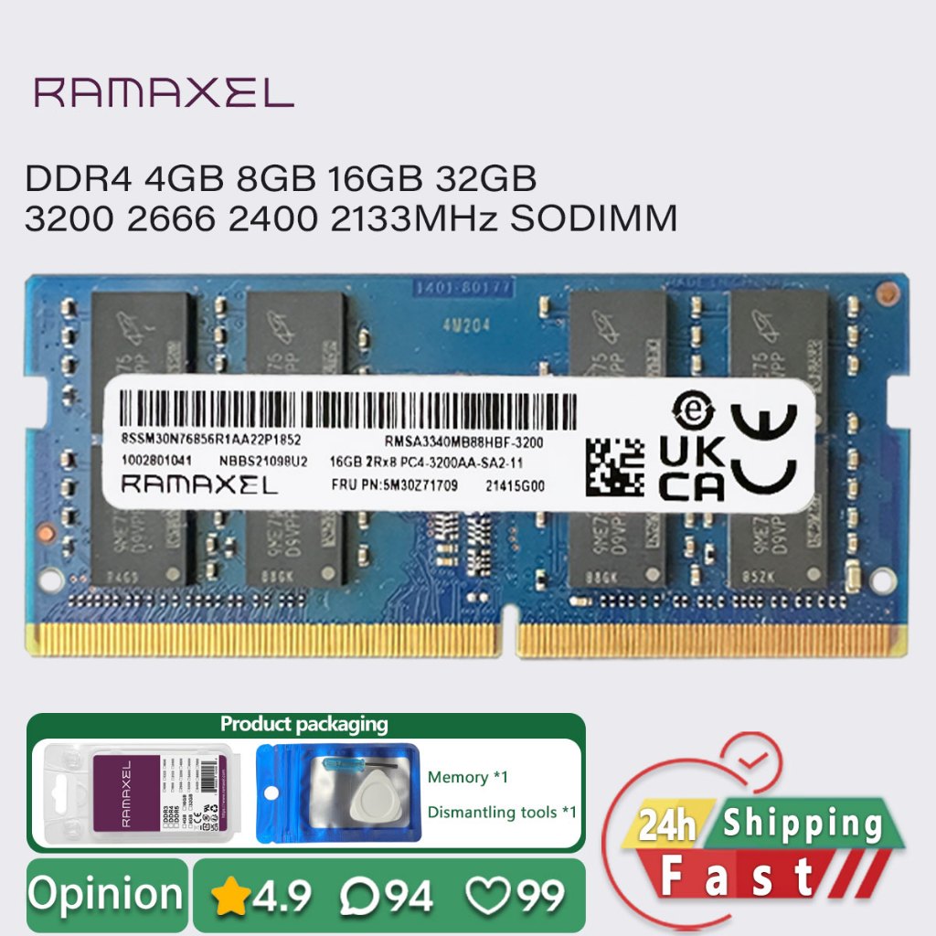 Ramaxel Ddr4 4gb 8gb 16gb 32gb 3200 2666 2400 2133 Mhz Laptop Memory Sodimm Ram Pc4 Shopee