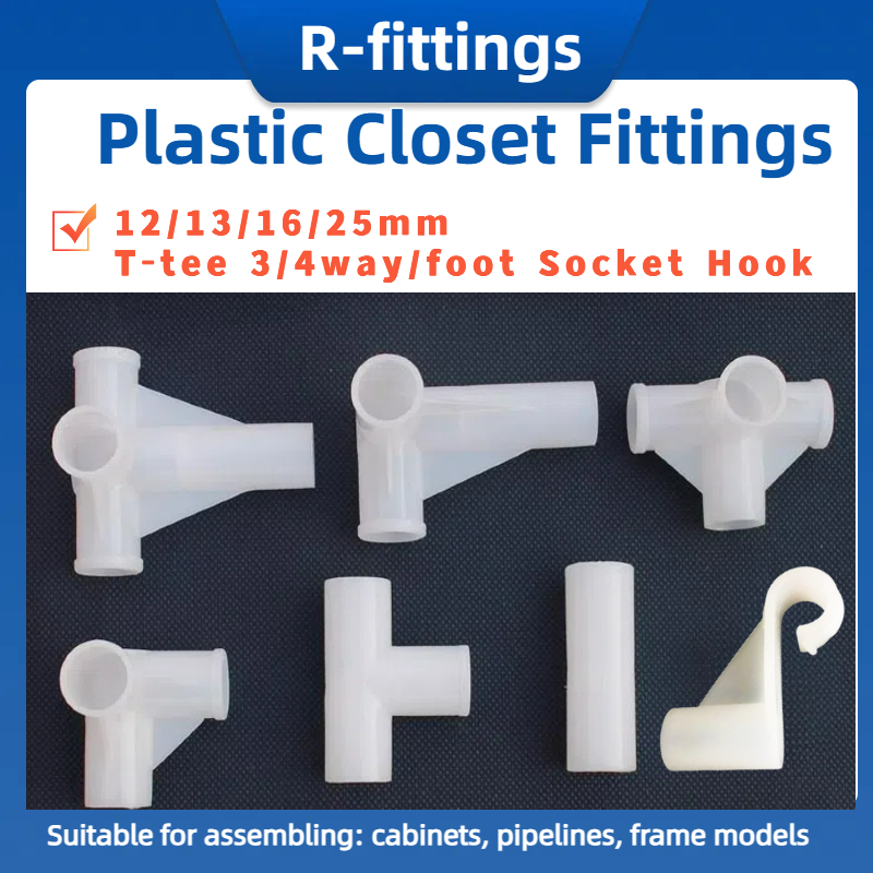 Plastic Inner 12 13 16 mm pipe connector 3 4 way foot tee Cross joint ...