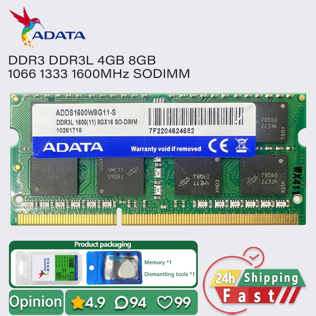 ADATA ddr3 ddr3l 4gb 8gb 1600 1333 1066 MHz laptop memory sodimm ram ...