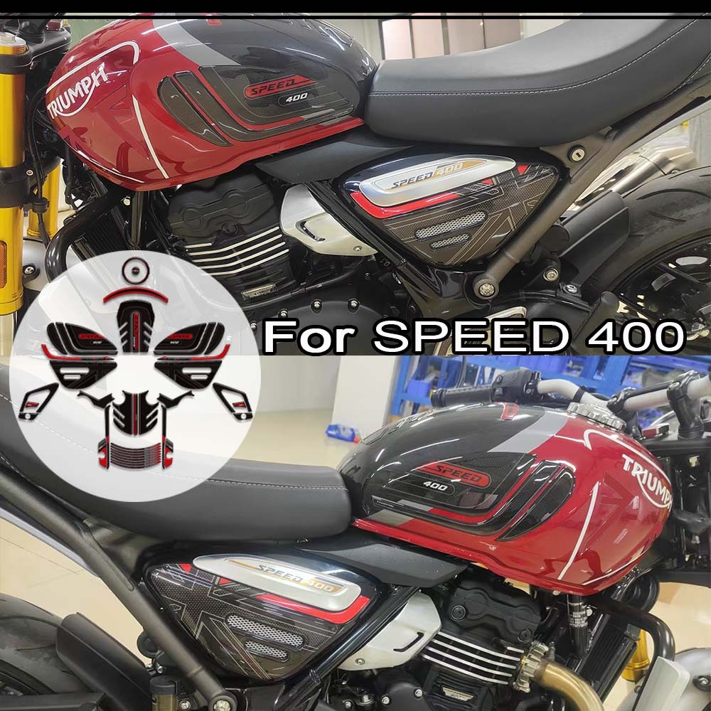For Triumph speed 400 Protector Tank Pad Side Grips Gas Fuel Oil Kit ...