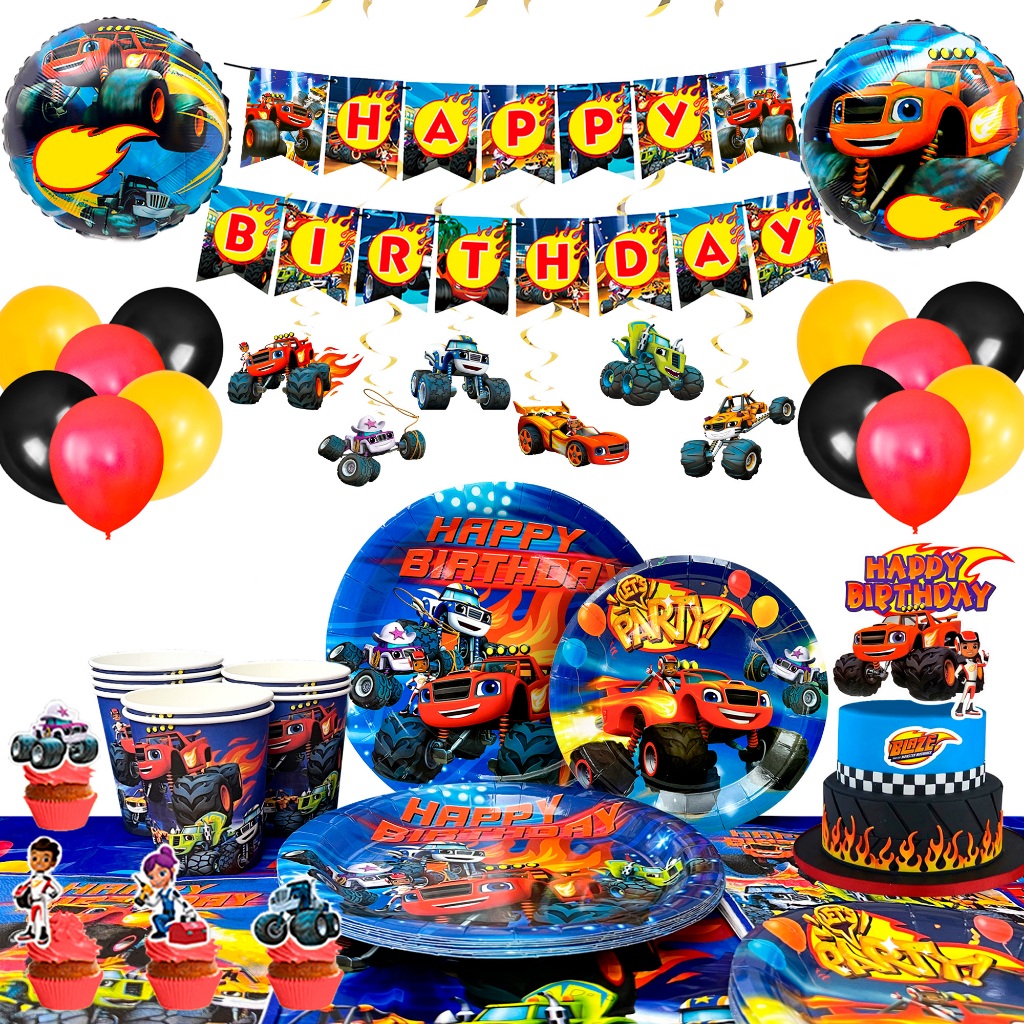 Blaze Birthday Party Supplies,89pcs Blaze and The Monster Machines ...