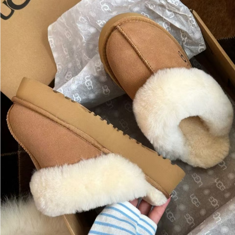 Ugg Slippers Warm Comfortable Heightened Thick-Soled Women's | Shopee ...